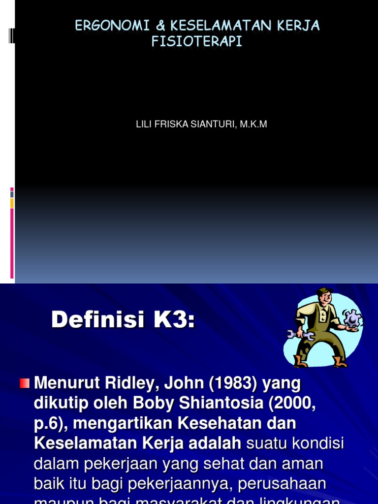Pengantar Ergonomi Kerja Fisioterapi | PDF | Kesehatan Holistik