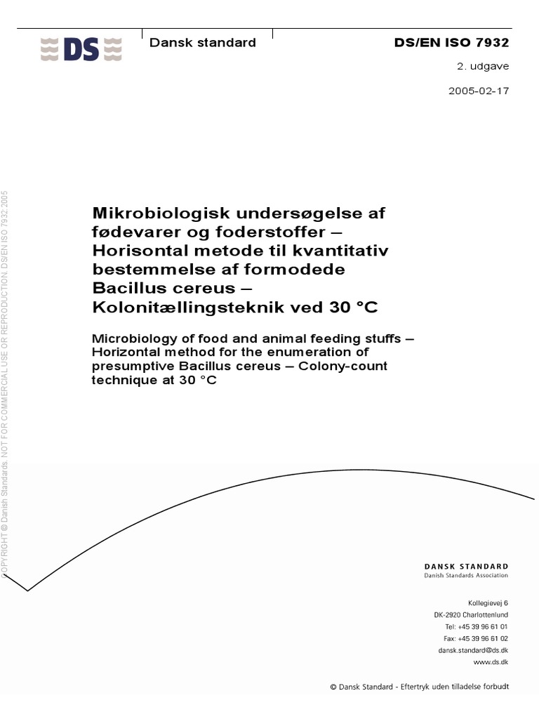 ISO 7932 - 2004 Bacillus Cereus PDF | PDF