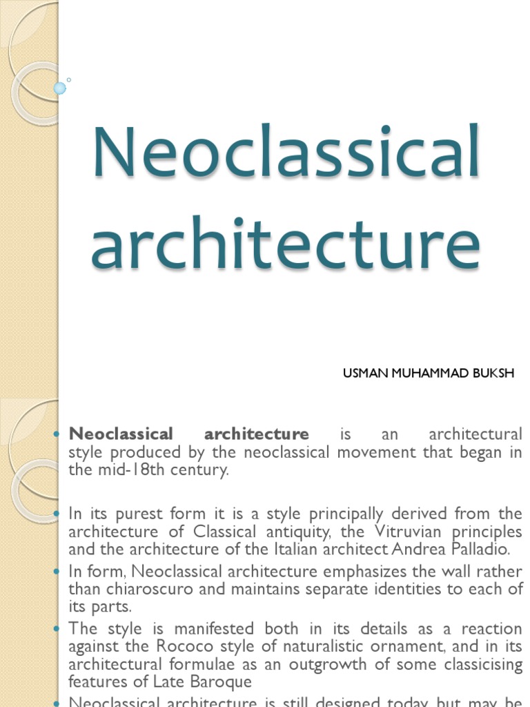 Neoclassical Architecture Overview | PDF | Art Media | Aesthetics