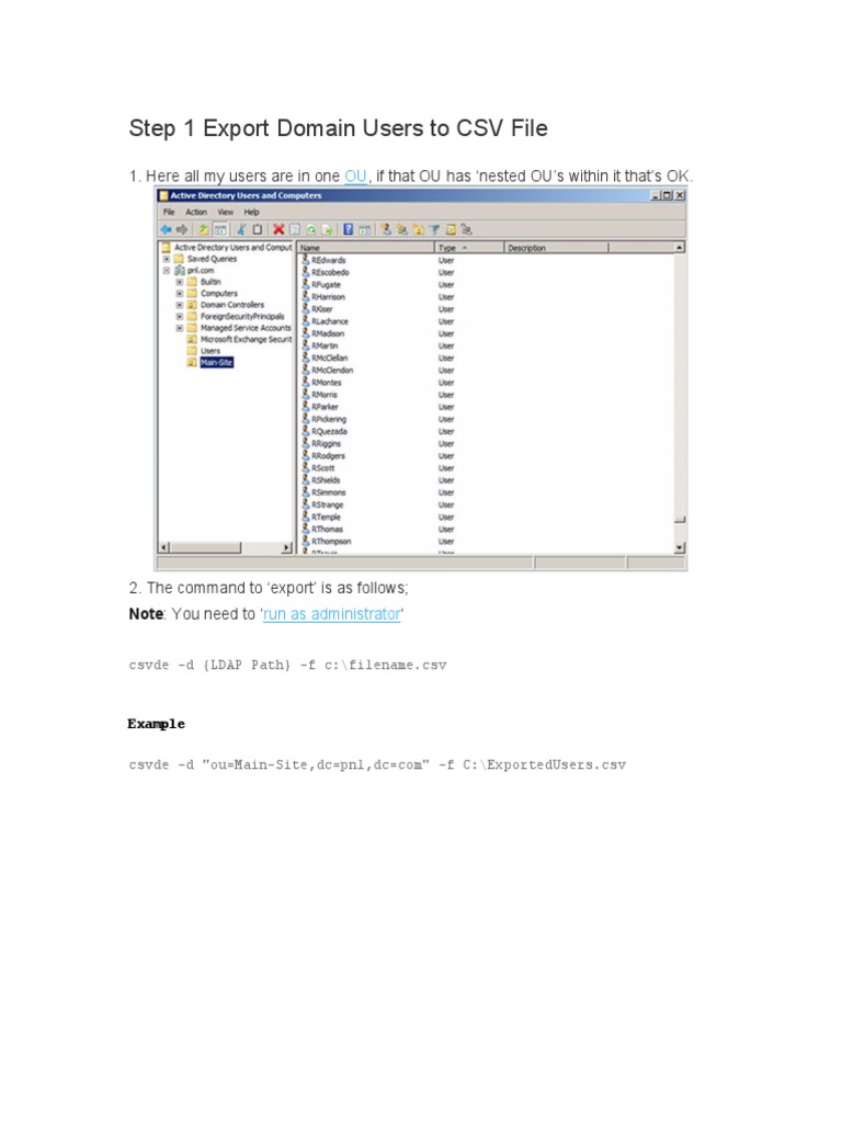 Export & Import Active Directory Users | PDF | Teaching Methods ...
