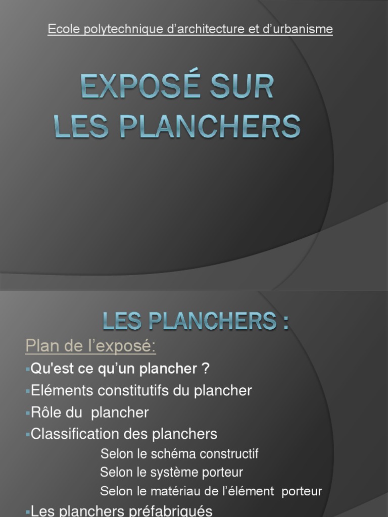 Les Planchers | PDF | Bois (matériau de construction) | Béton