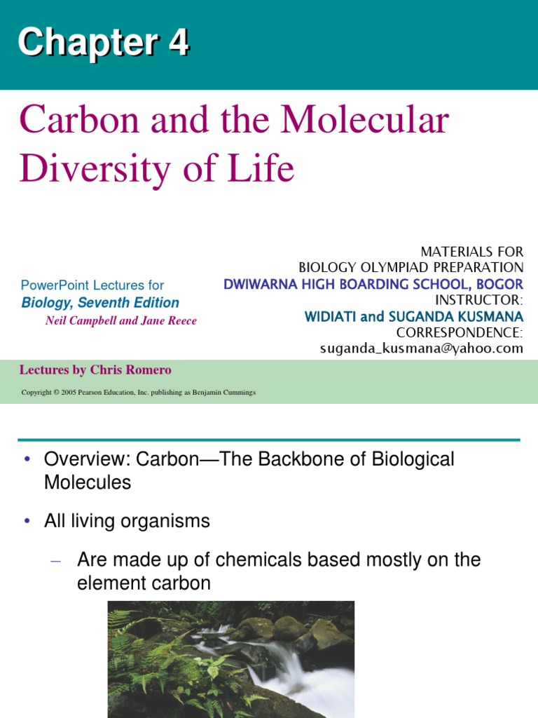 Chapter 4 Carbon and The Molecular Diversity of Life | PDF | Functional ...