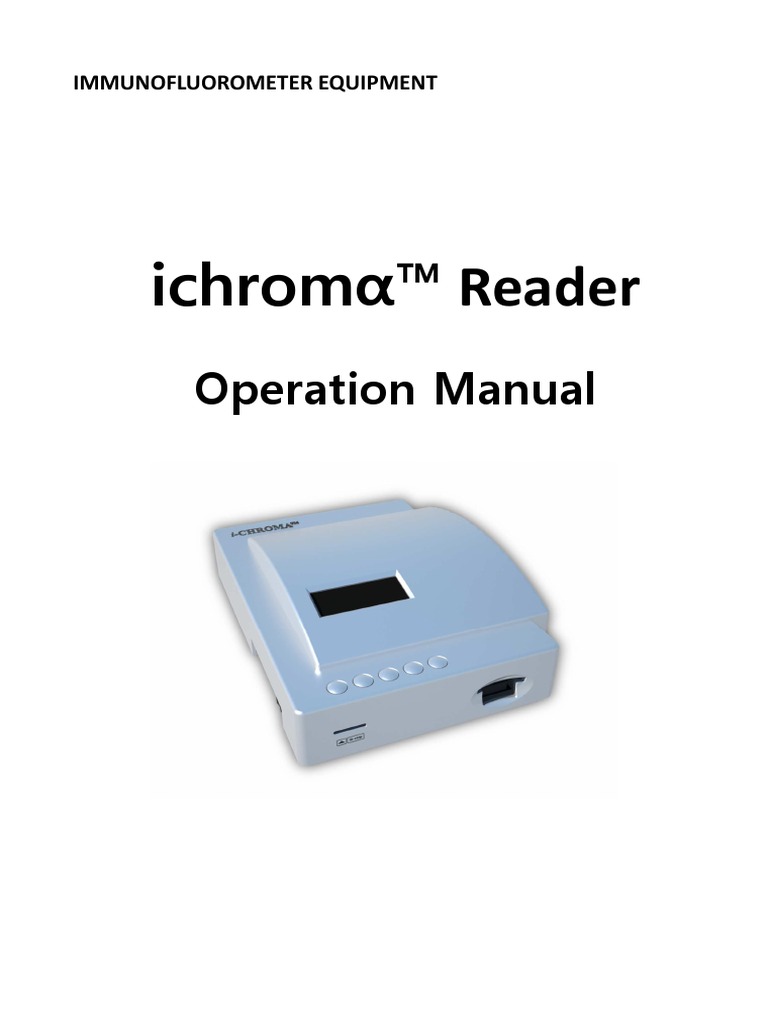 Ichroma Manual | PDF | Medical Device | Power Supply