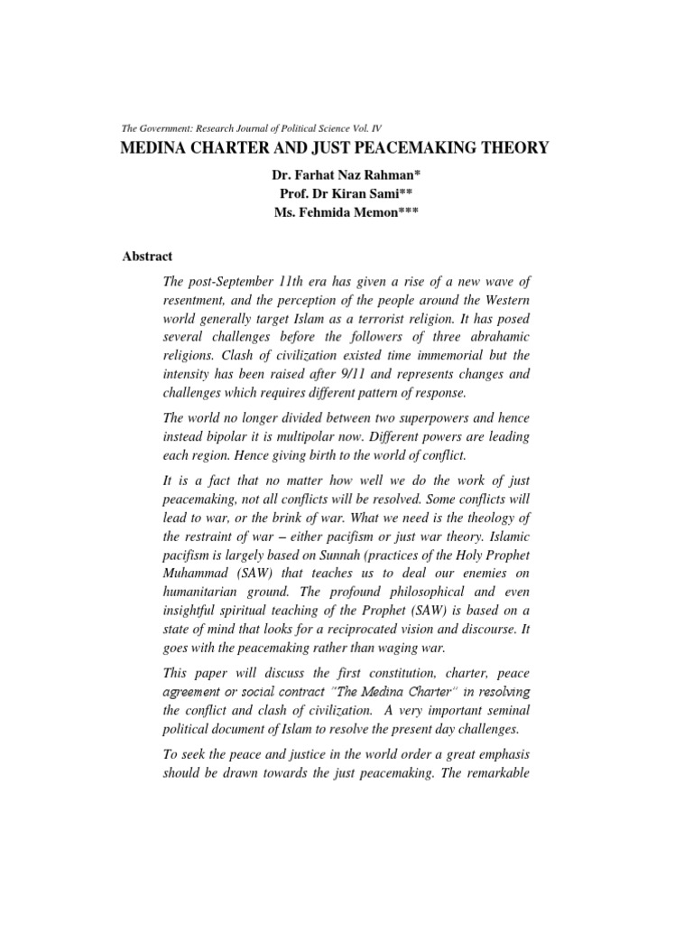 Key Points of the Medina Charter | PDF | Muhammad | Medina