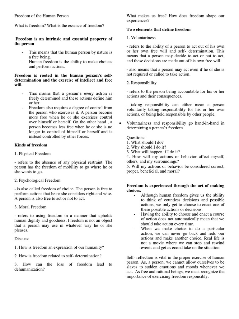 Understanding Human Freedom | PDF | Free Will | Philosophical Theories