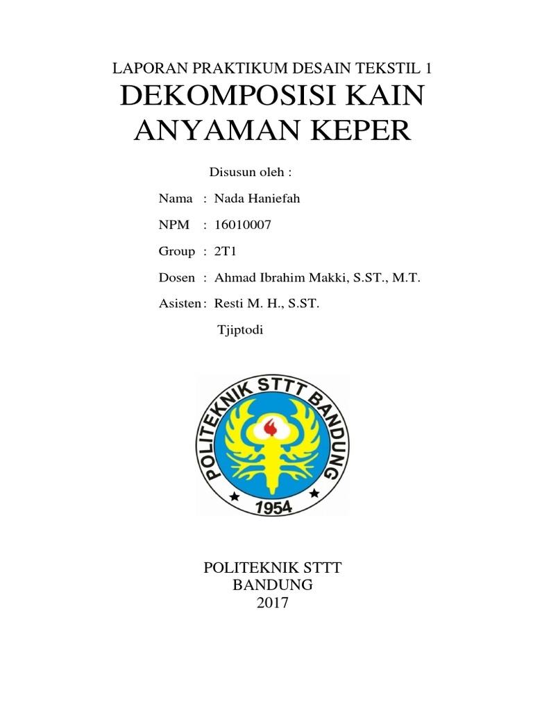 LAPORAN DEKOMPOSISI Kain Anyaman Keper | PDF