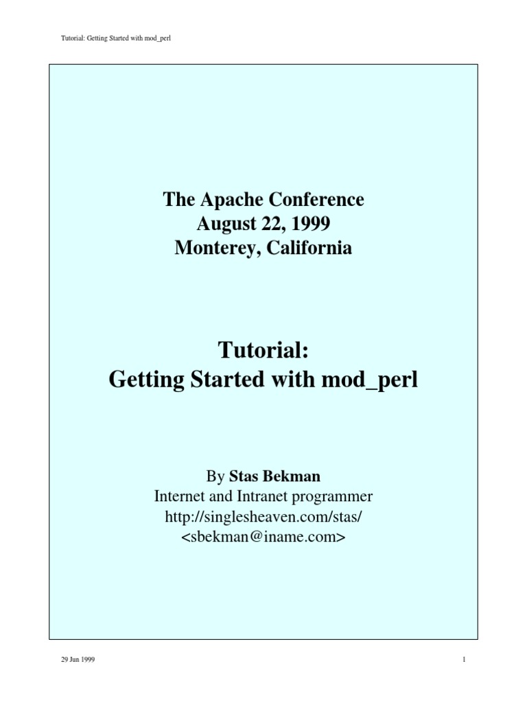 Getting Started With Mod - Perl (Tutorial) PDF | PDF | Apache Http ... Getting Started With Mod - Perl (Tutorial) PDF | PDF | Apache Http ...