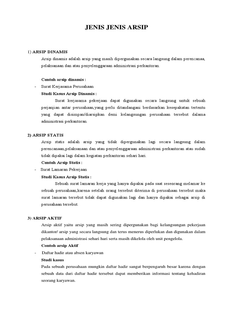 Jenis Jenis Arsip | PDF