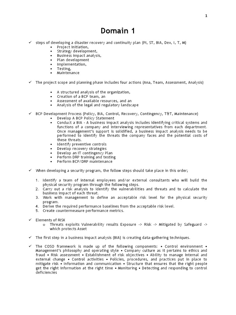 CISSP Notes | PDF | Information Security | Internal Control