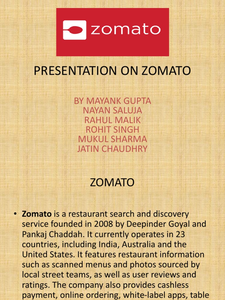 Zomato's Global Strategy Overview | PDF | Business | Computing