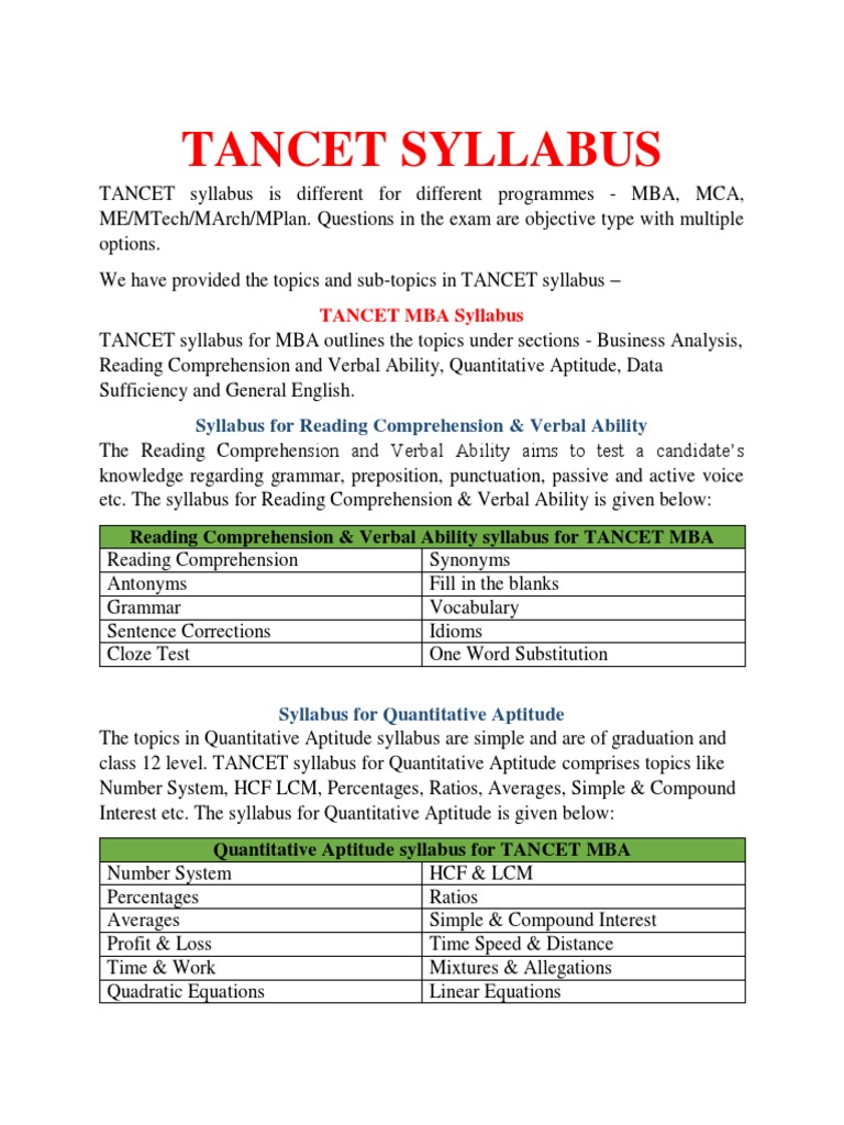 TANCET Syllabus (New) | PDF | Materials Science | Engineering