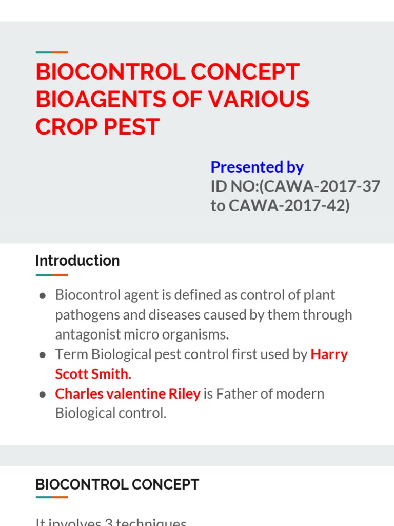 Biocontrol Concept Bioagents of Various Crop Pest | PDF | Biological ...