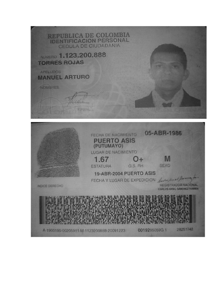 Cedula Manuel Torres | PDF