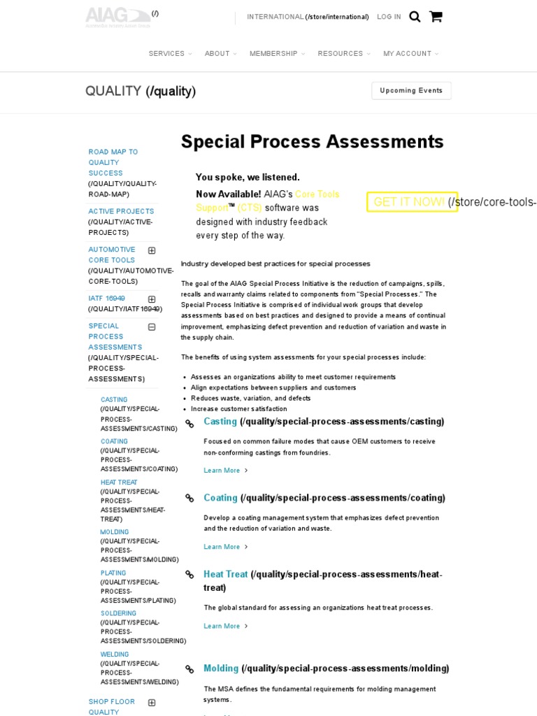 Special Process Assessments - AIAG PDF | PDF | Industries | Economic ...