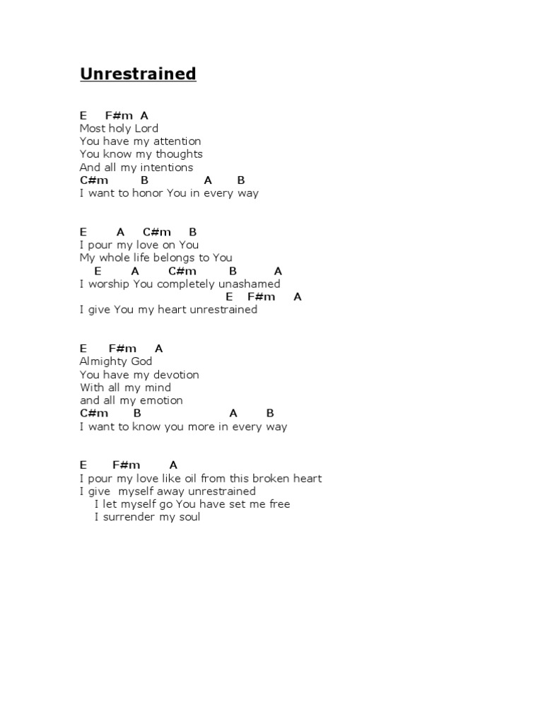 Unrestrained (E) | PDF