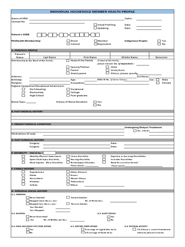 Individual Health Profile | PDF | Menstruation | Pregnancy