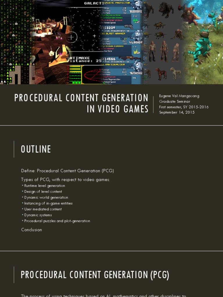Procedural Content Generation in Video Games | PDF | Video Games ...