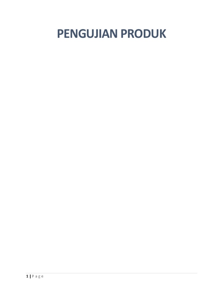 Pengertian Pengujian Produk | PDF Pengertian Pengujian Produk | PDF