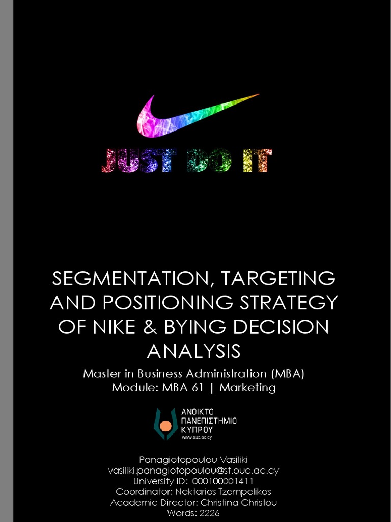 Nike's STP Strategy and Buying Decision Factors | PDF | Market ...