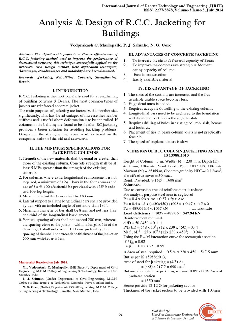RC Jacketing PDF | Download Free PDF | Beam (Structure) | Reinforced ...