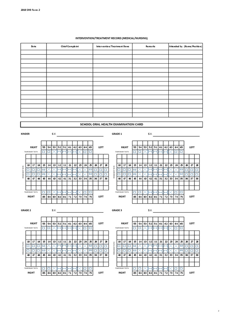 School Oral Health Examination Card | PDF | Health Care | Health Sciences