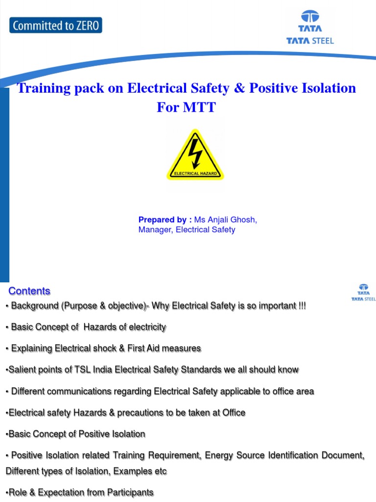 Training Pack On Electrical Safety & PI For MTT July 25 | PDF ...