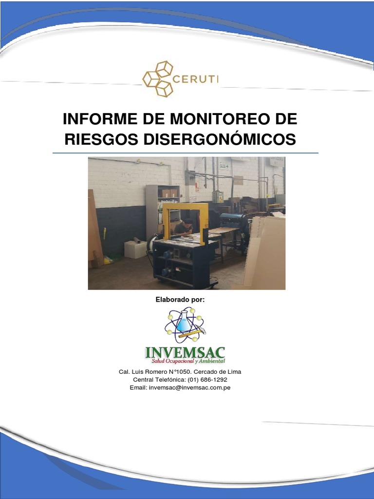 Informe de Riesgo Disergonómico | PDF | Factores humanos y ergonomía | Labor