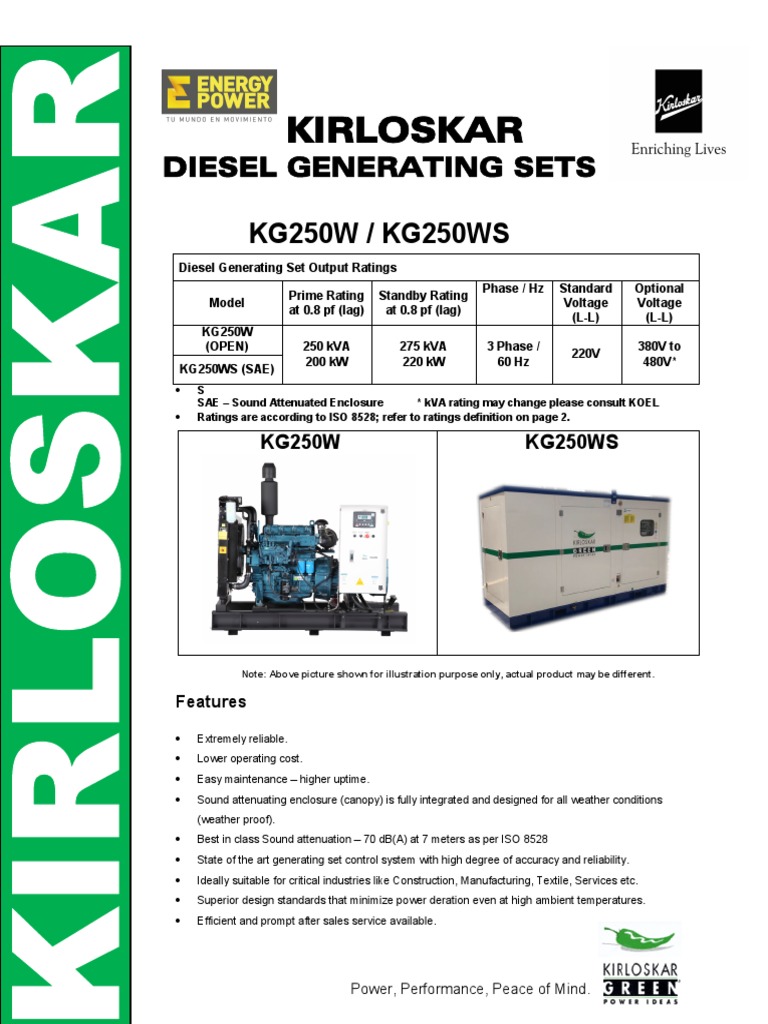 KG250W Ficha Tecnica | PDF | Mains Electricity | Electric Power