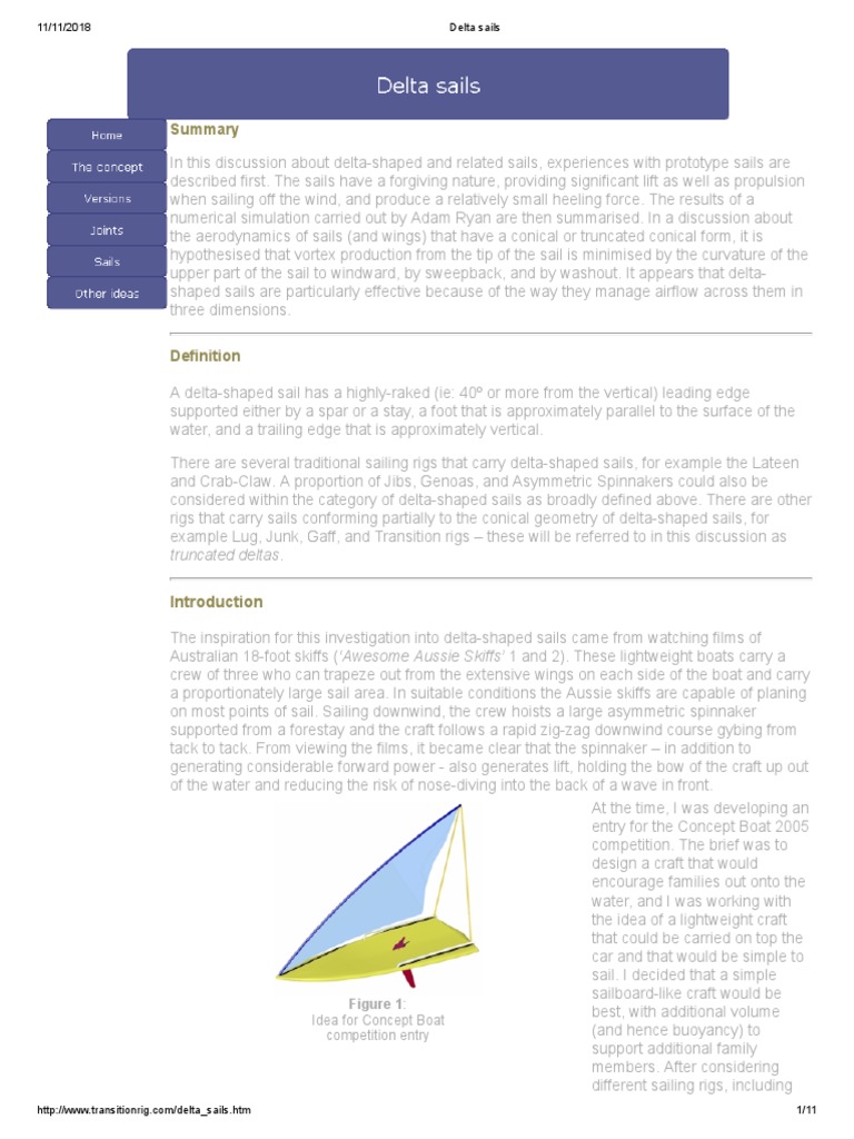 Analysis of Delta-Shaped Sails: Aerodynamic Properties and Performance ...