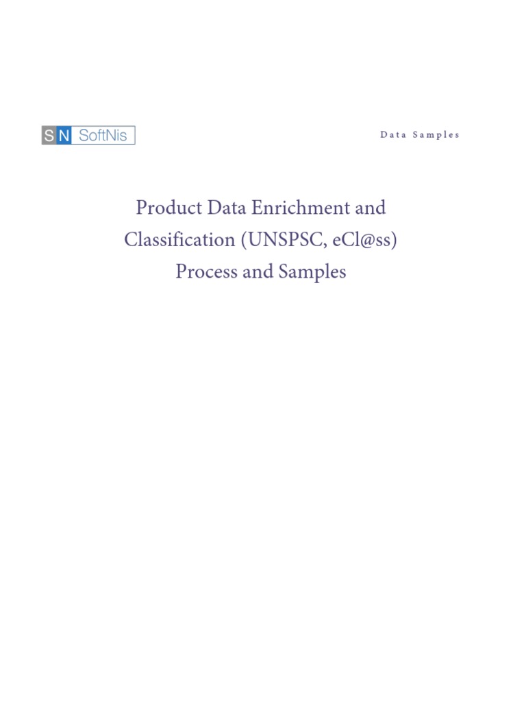 Product Data Enrichment and Classification Process Samples | PDF ...