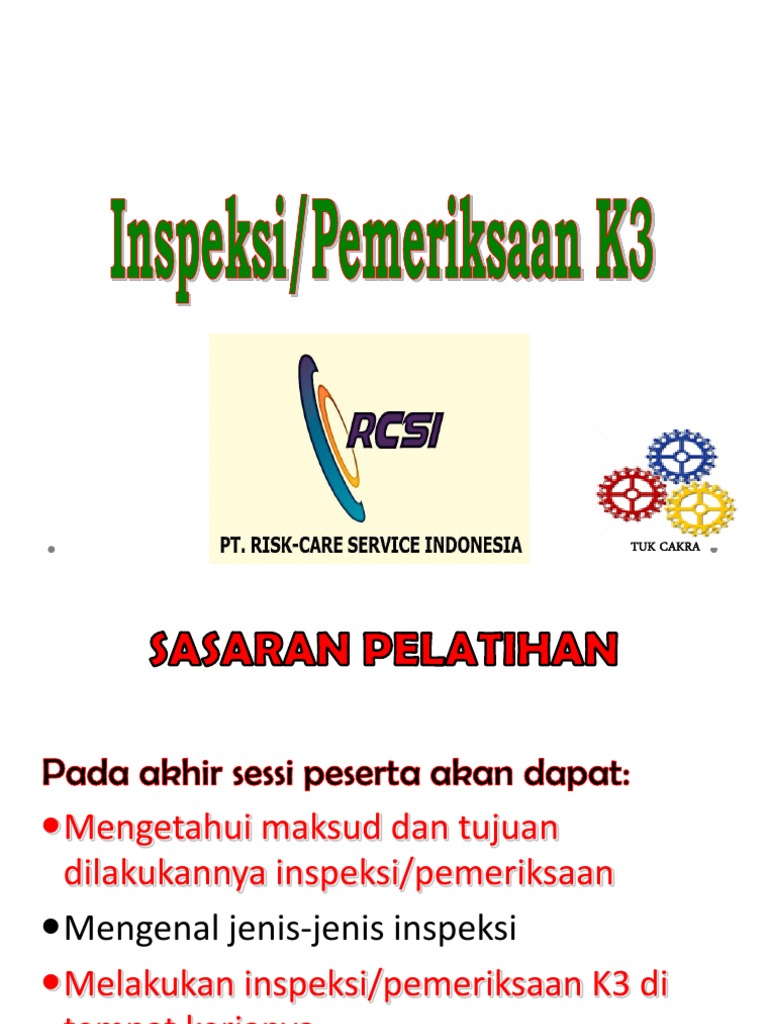 7 Inspeksi - Pemeriksaan K3 | PDF