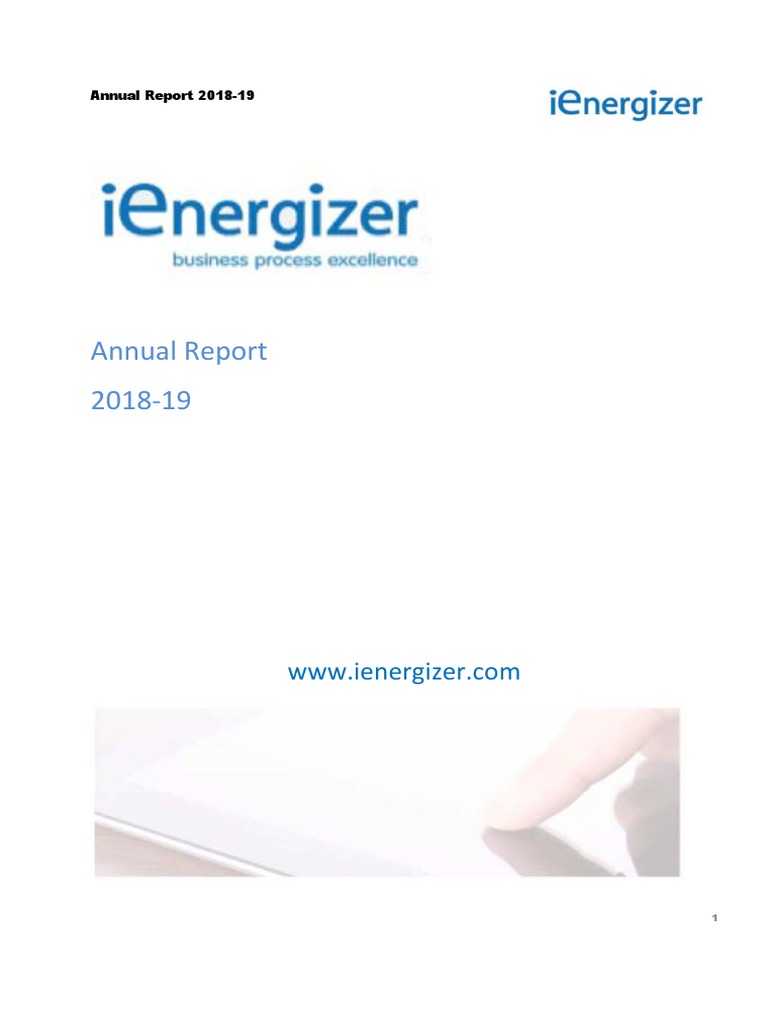 iEnergizer Annual Report 2018-19 | PDF | Board Of Directors | Going Concern