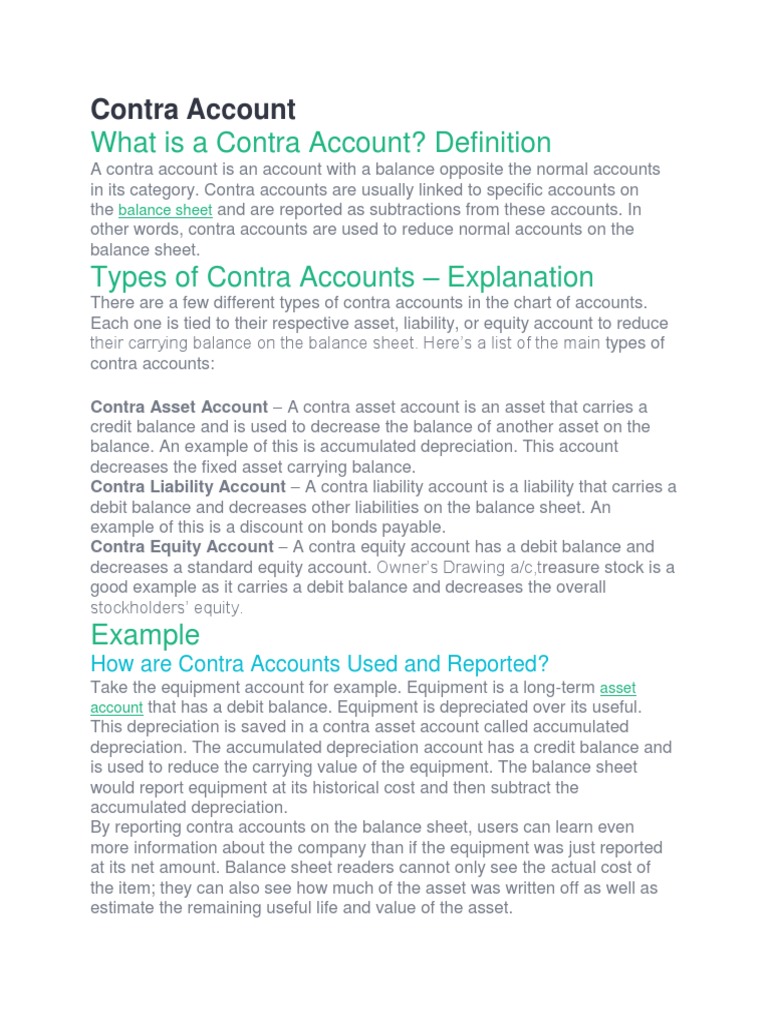 Contra Accounts | PDF | Debits And Credits | Book Value