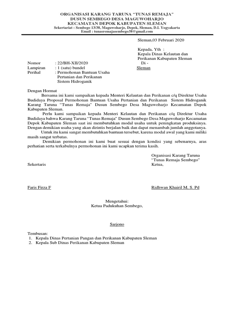 Proposal Ke Dinas Perikanan | PDF