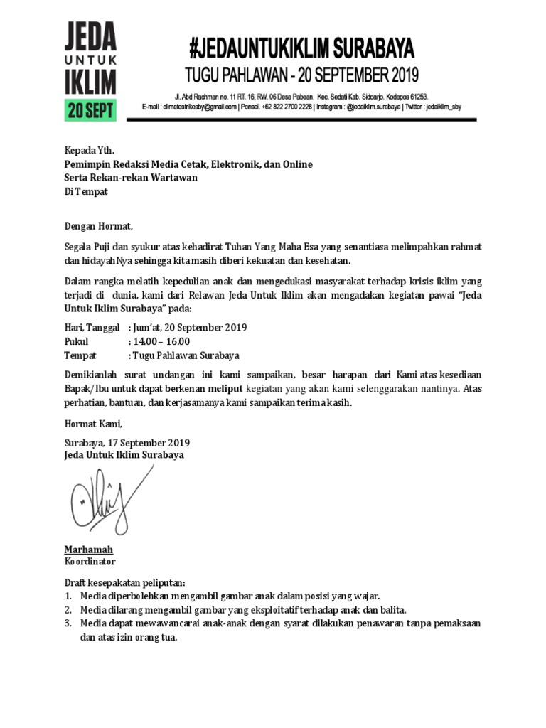 Contoh Undangan Pers | PDF