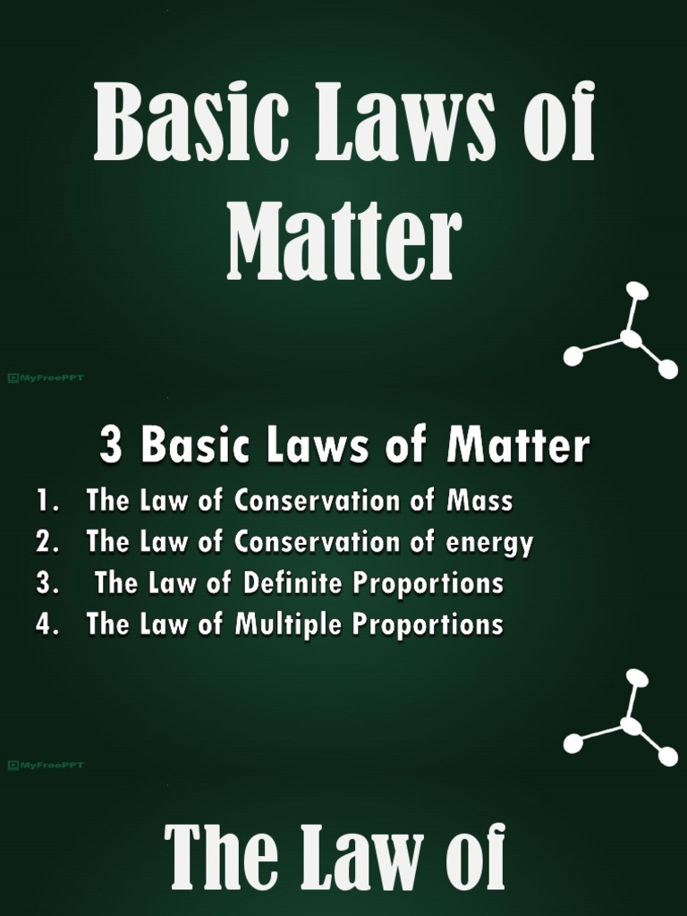 Basic Laws of Matter | PDF | Science & Mathematics