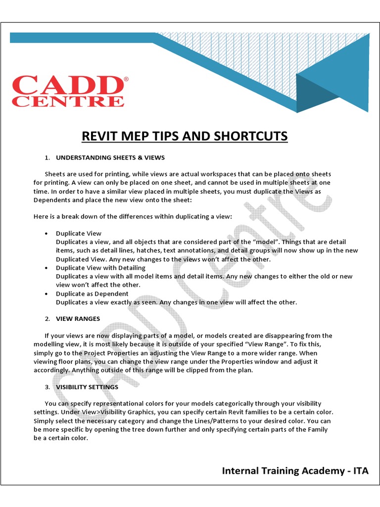 Revit Mep Tips & Shortcuts | PDF | Autodesk Revit | Color