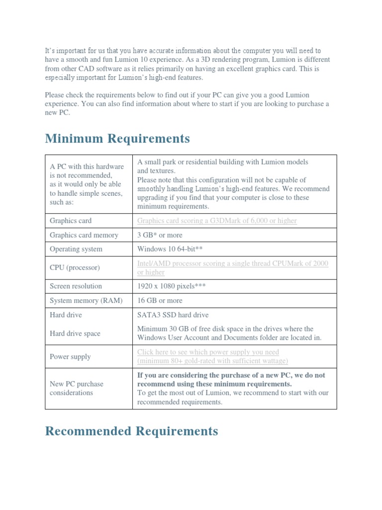 Data Lumion System Requirements Pdf Microsoft Windows Random