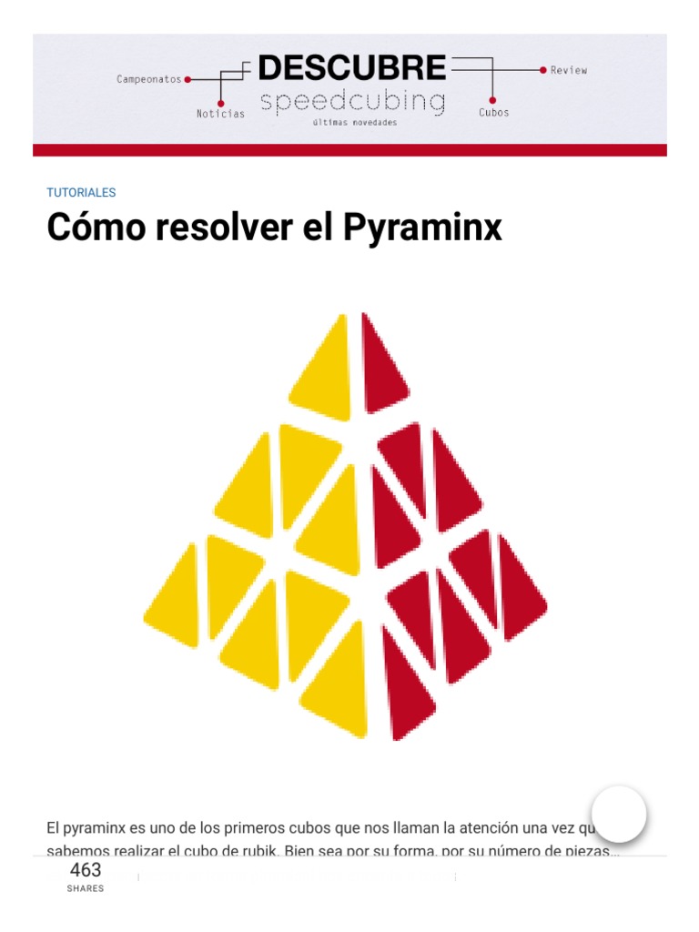 Tutorial Pyraminx Pdf Tetraedro Ocio
