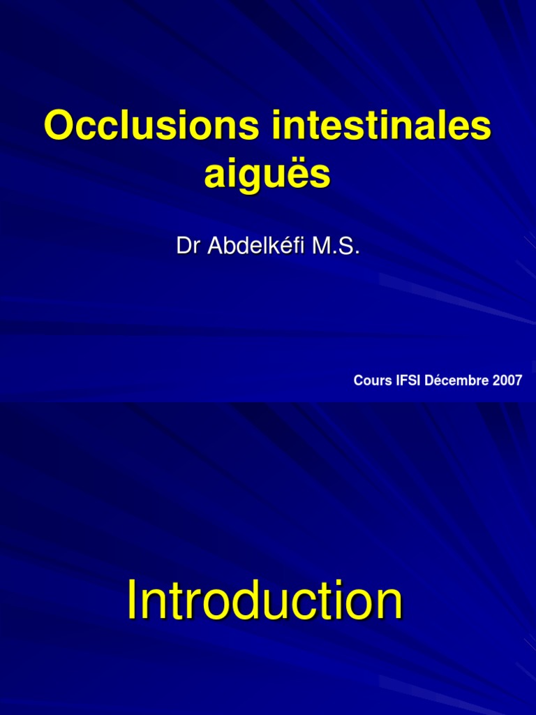 Occlusion Intestinale Aiguë : Diagnostic et Urgences | PDF | Cancer du ...