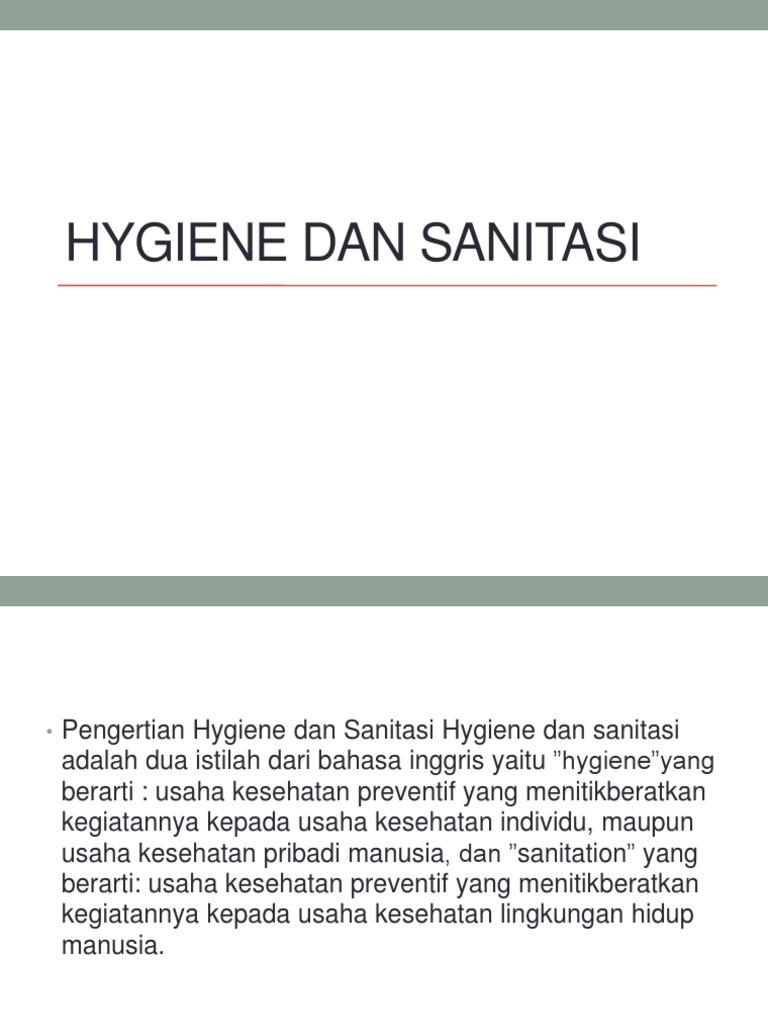 Hygiene dan Sanitasi: Dasar-dasar | PDF | Pengembangan Diri | Sains ...