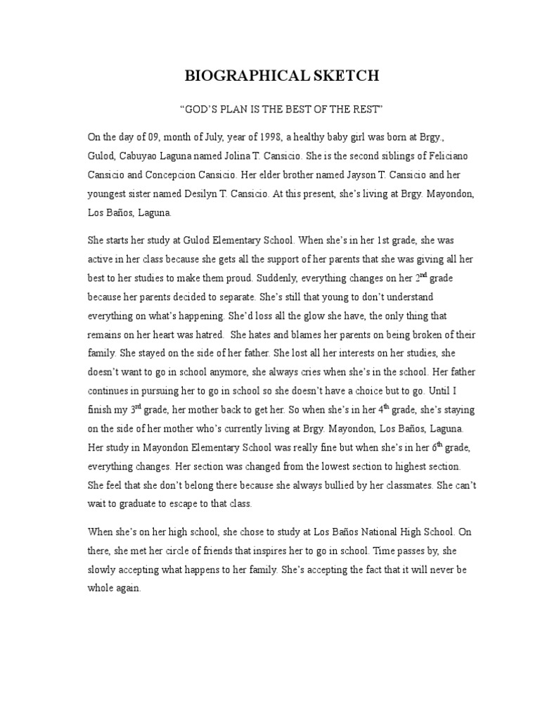 Biographical Sketch | PDF