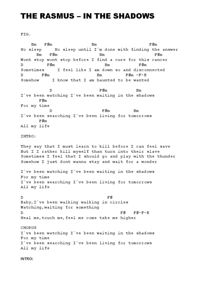 The Rasmus - in The Shadows | PDF | Language Arts & Discipline | Art