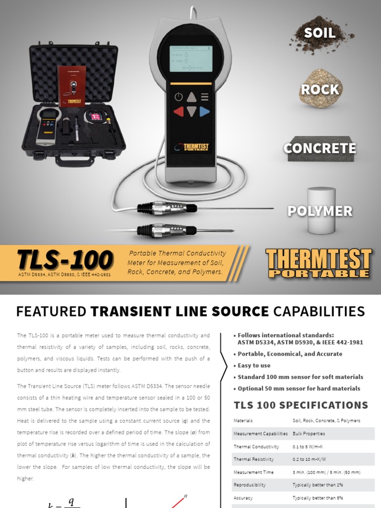 Thermtest TLS 100 | PDF | Thermal Conductivity | Sensor