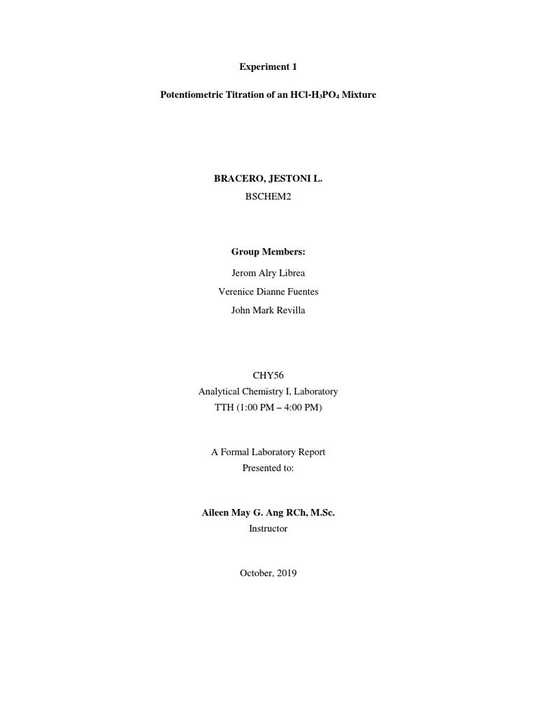 Exp1. Potentiometric | PDF | Titration | Chemistry