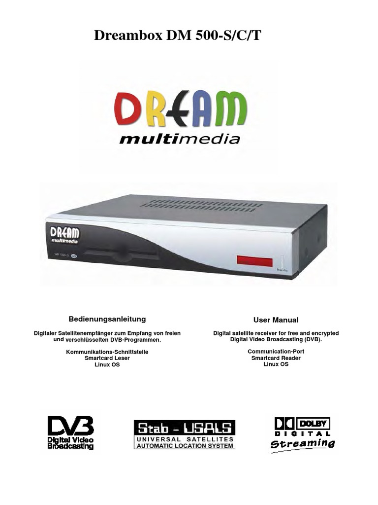 Dream Multimedia - Dreambox DM500-S - C - T Instruction Manual PDF ...