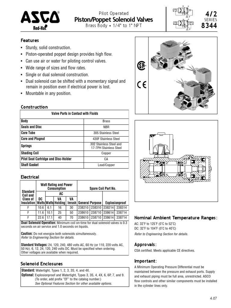Asco 8344 PDF | PDF | Valve | Alternating Current