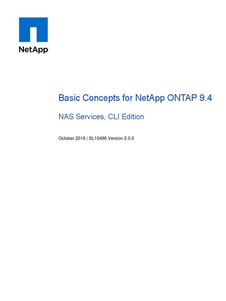 SL10496 Basic Concepts For NetApp ONTAP 9.4-NAS Services-CLI Edition-V2.0.0 PDF | PDF | Computer ...