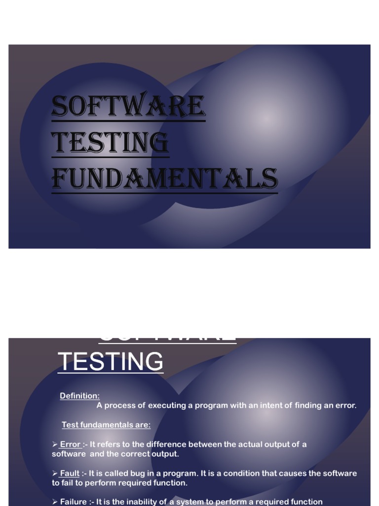 Fundamentals Of Testing Pdf System Software Bug