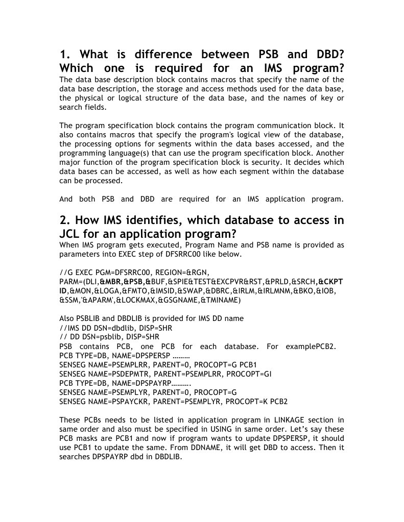 IMS PSB and DBD Overview | PDF | Databases | Information Technology